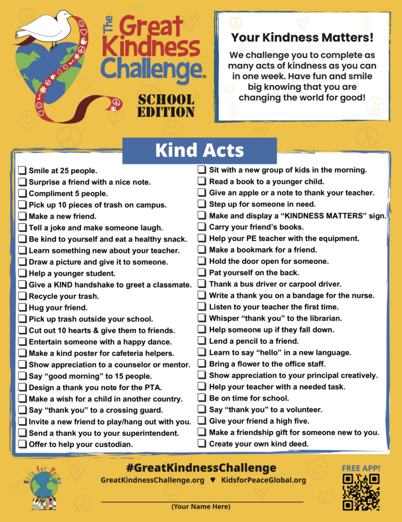 Great Kindness Challenge – Pauoa Elementary School